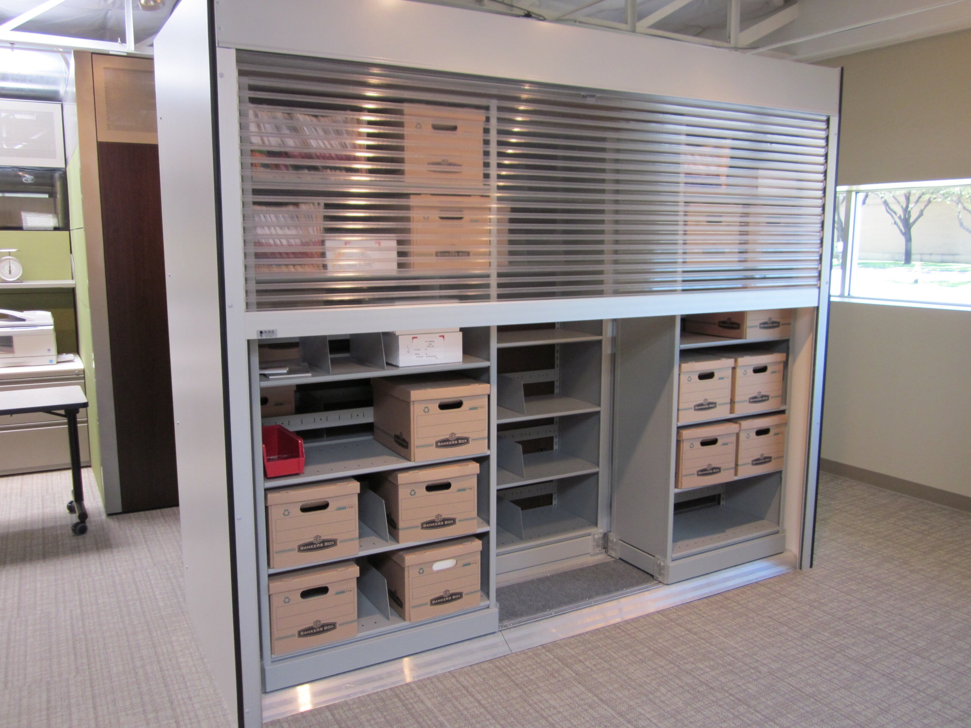 Secure & Space-Saving Storage with Sliding Shelves and Shutters